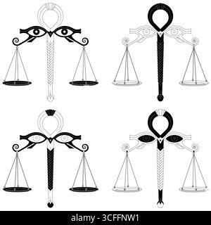 Ancient Egyptian scales of the judgement of Osiris. Anubis scales ...