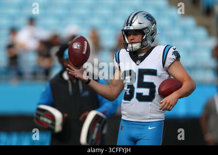 Carolina Panthers kicker Ryan Fitzgerald (10) warms up before an NFL ...