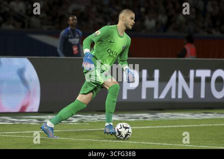 PSG goalkeeper Lucas Chevalier during the French championship Ligue 1 ...