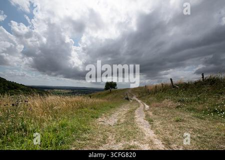 Roundway Hill in the beautiful County of Wiltshire in the UK Stock ...