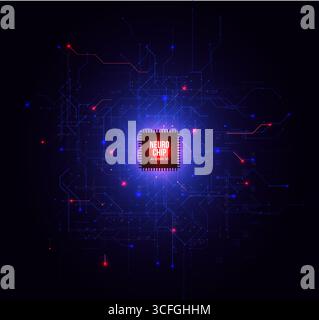 AI, CPU, GPU microchip icon, Machine learning micro chip symbol, ML ...
