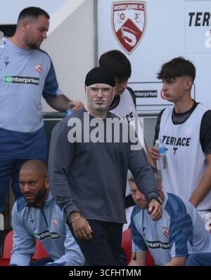 Ashvir Singh Johal, manager of Morecambe, during the Enterprise ...