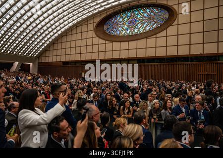 Pope Leo XIV holds an audience in the Paul VI Hall with donors of the ...