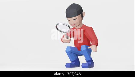 3d render of search, inspect or check with magnifying glass Stock Photo ...
