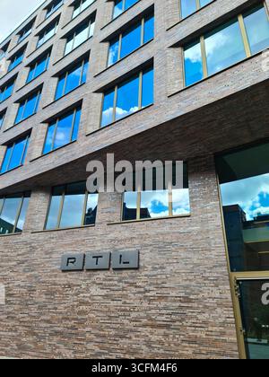 The corporate headquarters of RTL in Germany at the Cologne Fair, the ...