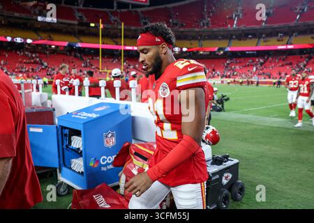 Kansas City Chiefs safety Jaden Hicks on kickoff coverage during the ...