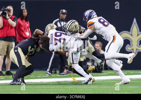Denver Broncos wide receiver Kyrese Rowan (39) runs the ball during an ...