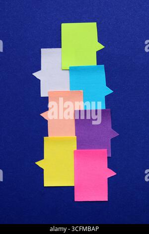 Color paper in shape of dialog box with important message. Infromation ...
