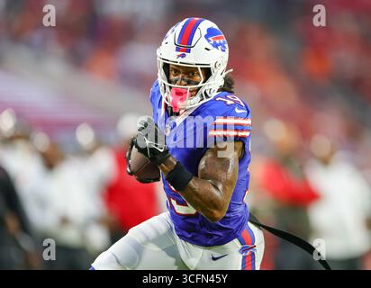 Buffalo Bills wide receiver KJ Hamler (19) runs after the catch during ...