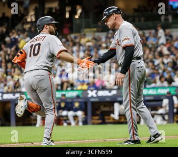 San Francisco Giants' Casey Schmitt, from left, celebrates with ...