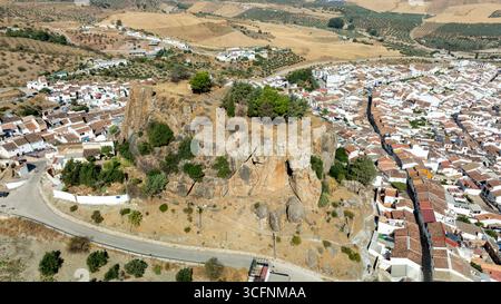 Aerial view of the municipality of Ardales in the province of Malaga ...