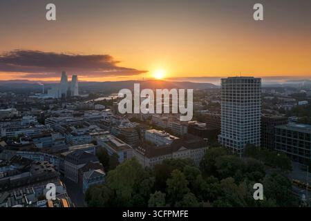 Basel, summer,Switzerland, Baselstadt, skyline,Canton Baselstadt ...