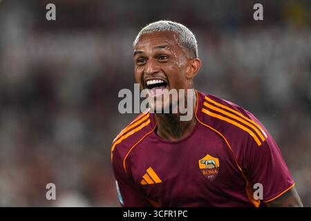 Wesley of AS Roma celebrates after scoring a goal during the Serie A ...