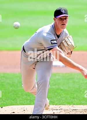 Colorado Rockies pitcher McCade Brown (51) in the first inning of a ...