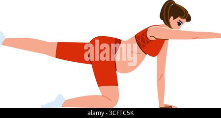 Pregnant woman doing yoga, 5 exercises for health Stock Vector Image ...