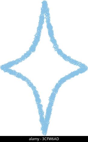 Blue Crayon Chalk Star Outline Sketch Stock Vector Image & Art - Alamy