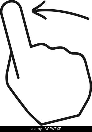 Point gesture icon outline vector. Finger hand. Human pinch Stock ...