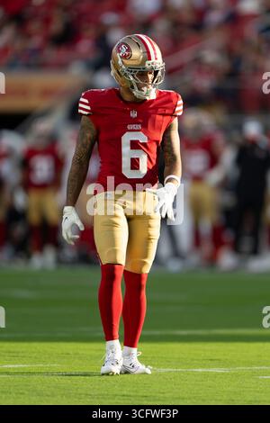 San Francisco 49ers' Skyy Moore (6) runs against Los Angeles Chargers ...