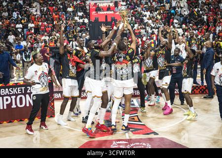 Luanda, Angola. 24th Aug, 2025. AfroBasket Champion team Angola pose ...