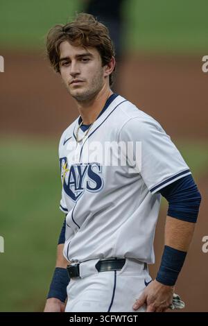 Tampa Bay Rays' Carson Williams bunts against the Cleveland Guardians ...