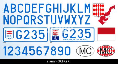 France car license plate pattern, letters, numbers and symbols, vector ...