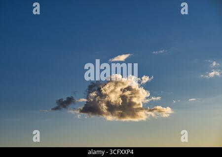 Calm sun set with clouds formation seen in summer evening from european ...