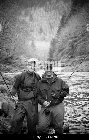 Fly fishing for steelhead along the Oregon Coast Stock Photo - Alamy