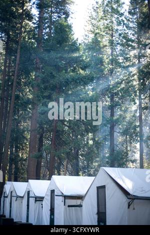Curry village tent cabins in the Camp Curry part of Yosemite National ...