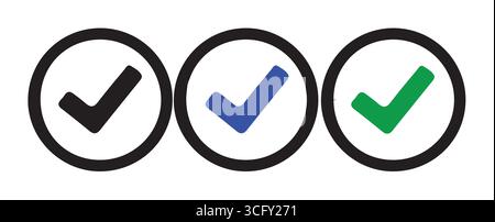 Colorful Approved Check Symbol Set Stock Vector Image & Art - Alamy