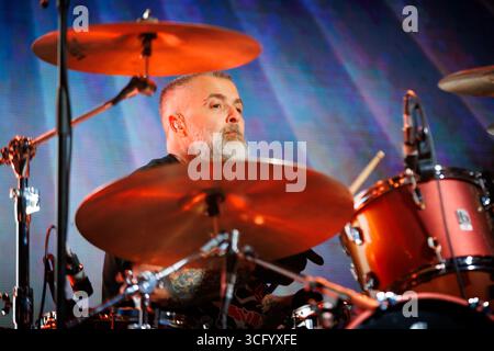 Drummer Sean Moore of Manic Street Preachers performs during the music ...