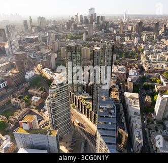 Aerial View of London's Skyline Featuring Walkie Talkie Building Stock ...