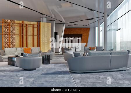 3d render reception lobby hall Stock Photo - Alamy