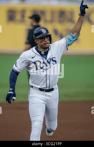 Tampa Bay Rays' Christopher Morel celebrates his two-run double off ...