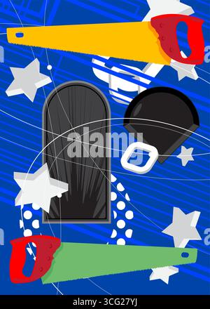 Saw geometrical graphic retro theme background. Minimal geometric ...