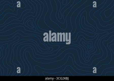 Abstract Terrain Map Background with Blue Colors. Wavy Topographic ...