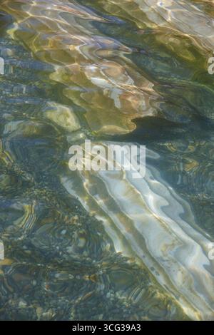 Thermal pool in archeological site of Hierapolis. Pamukkale landmark ...