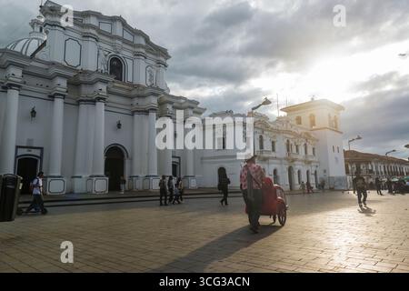 Late afternoon backlit shot of the whitewashed Cathedral Basilica of ...
