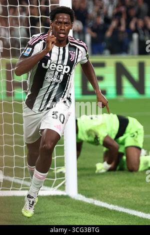 Jonathan David of Juventus FC scoring a goal during the Uefa Champions ...