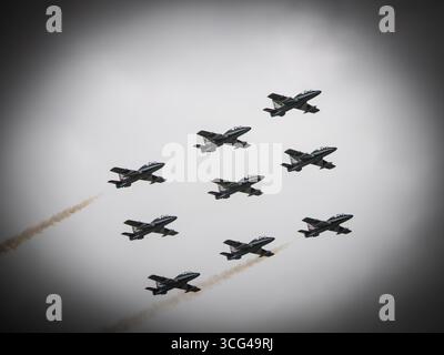 The Frecce Tricolori (Italian National Aerobatic Team) during the News ...