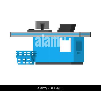 Pixel art store cash register, retro design for shop, commerce, and ...