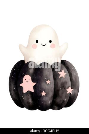 cute ghost Vector icon design illustration Template Stock Photo - Alamy
