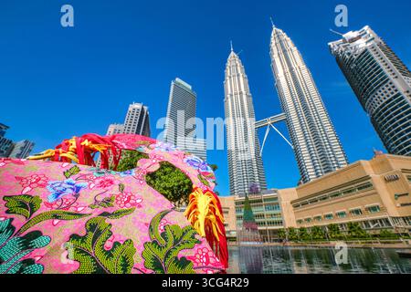 Malaysian traditional Wau or Moon kite hanging as decoration Stock ...