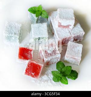 Turkish delight or lokum is a traditional gelatinous sweet, of the soft ...