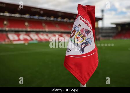 A corner flag at Oakwell during the Carabao Cup Round 3 match Barnsley ...