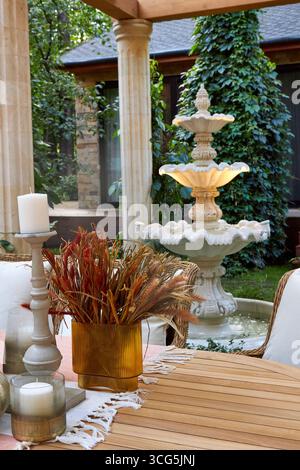 Elegant backyard terrace Stock Photo - Alamy