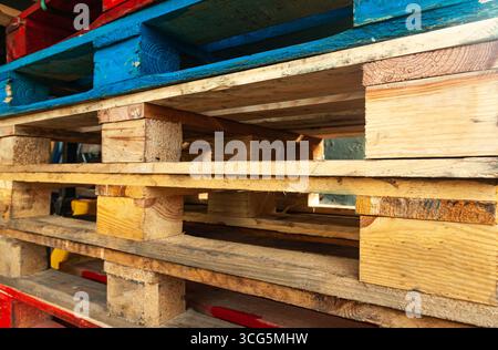 A stack of pallets are stacked on top of each other Stock Photo - Alamy