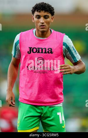 Ben Chrisene of Norwich City warms up ahead of the Sky Bet Championship ...