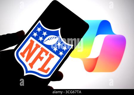 An NFL Copilot by Microsoft seen on the sideline in the third quarter ...