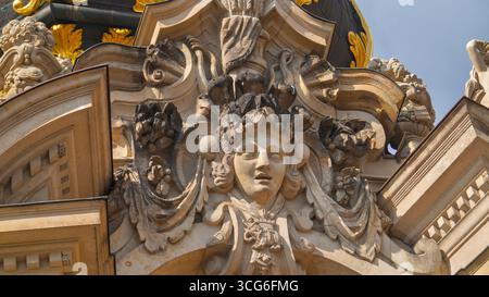 Partial view of the Crown Gate at the Dresden Zwinger, historic baroque ...