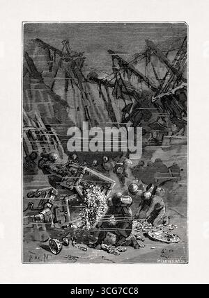 Illustration by Alphonse de Neuville depicting Captain Nemo showing the ...